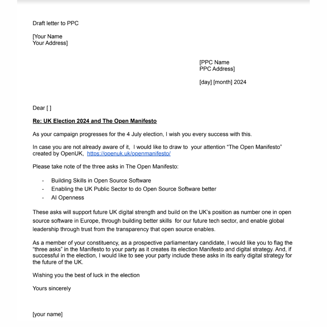 PPC Letter - OpenUK