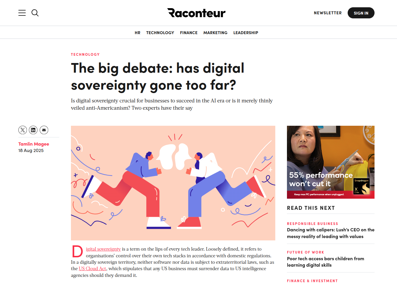 Amanda Brock’s thougths on Sovereignty are featured by Raconteur ...